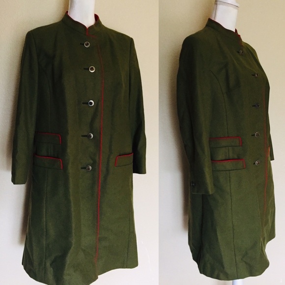 Vintage | Jackets & Coats | Vintage 7s Wool Overcoat Military Olive ...